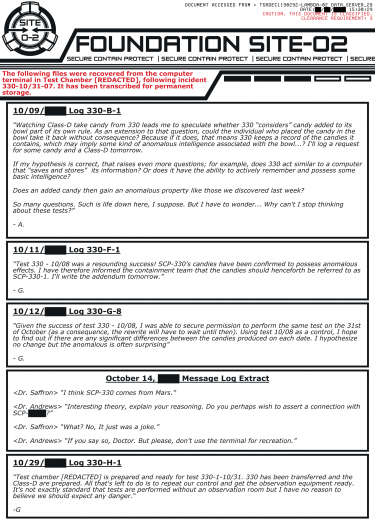 Lore/Documents - SCP: Secret Laboratory English Official Wiki