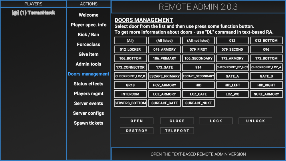 Панель Администратора — SCP: Secret Laboratory Russian Official Wiki