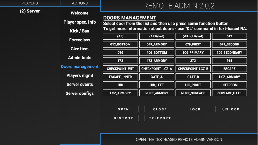 Remote Admin – SCP: Secret Laboratory Polish Official Wiki