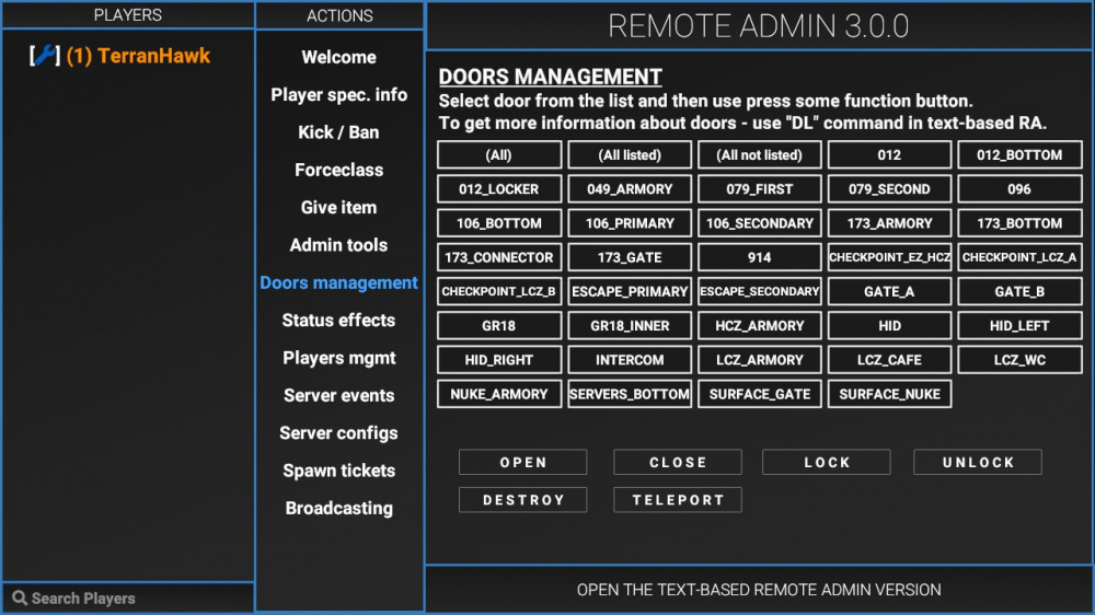 Remote Admin – SCP: Secret Laboratory Polish Official Wiki